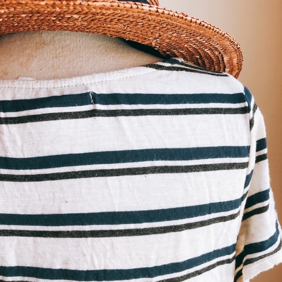 Max Studio | Tops | Max Studio Lino Stripe Drapey Neck Tee | Poshmark